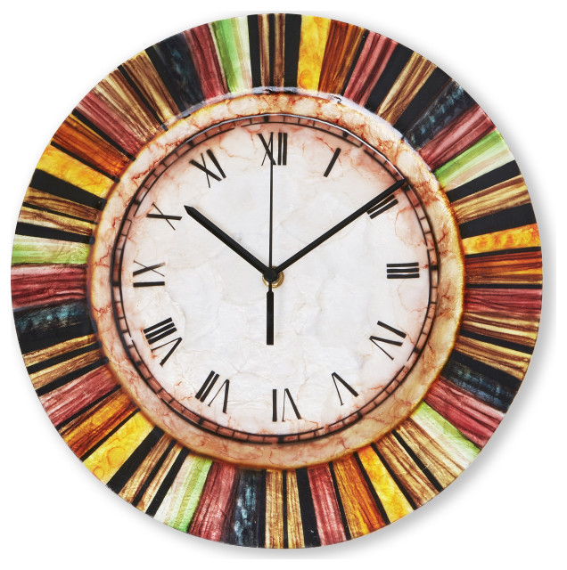 Multicolor Clock - Beach Style - Wall Clocks - by Eangee | Houzz