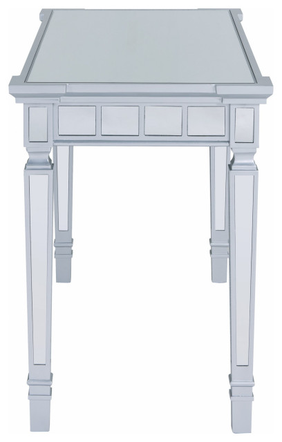 Silver Mirrored Writing Desk with Drawers - Transitional - Desks And ...