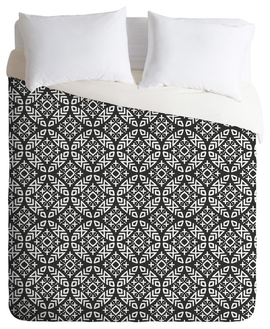 Deny Designs Little Arrow Design Co Modern Moroccan In Charcoal Duvet ...