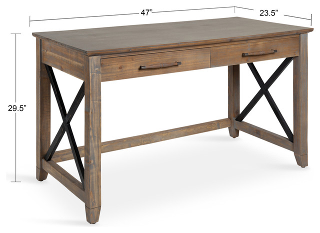 McGovern 2-Drawer Wood Desk, Natural 47x23.5x29.5 - Farmhouse - Desks ...