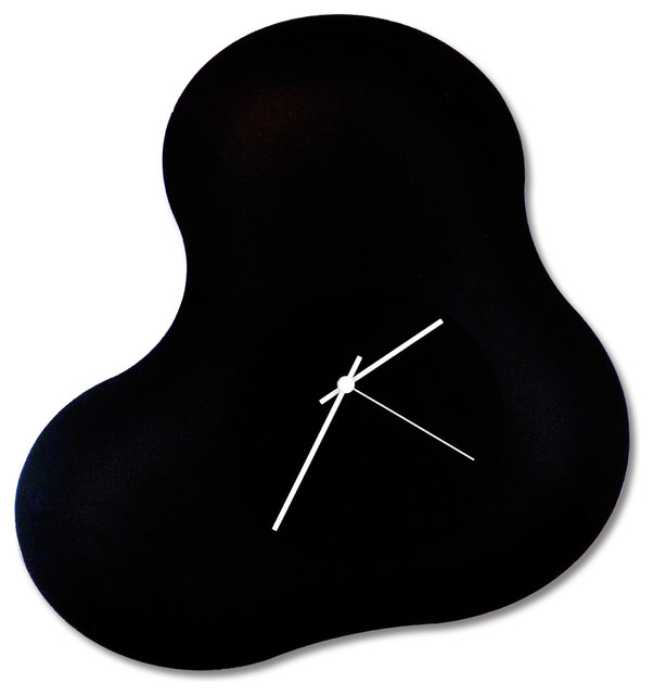 Blackout Blob Clock, Abstract Black Metal Wall Clocks - Contemporary ...