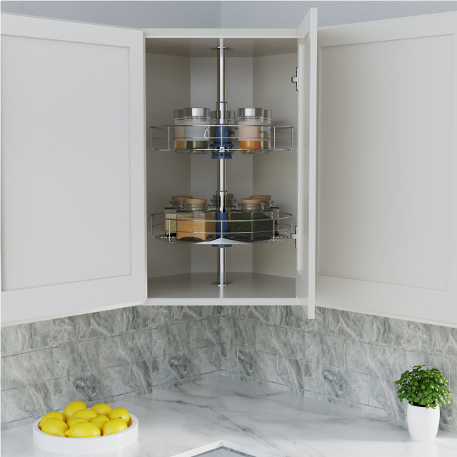 Dowell Lazy Susan, Stainless Steel, 18"d, 360 Degree Double Rack ...