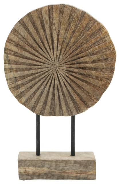Wood, 12" Pinwheel Deco, Natural - Rustic - Decorative Objects And ...
