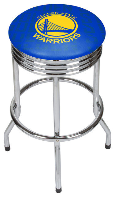 NBA Chrome Ribbed Bar Stool, City, Golden State Warriors - Contemporary ...