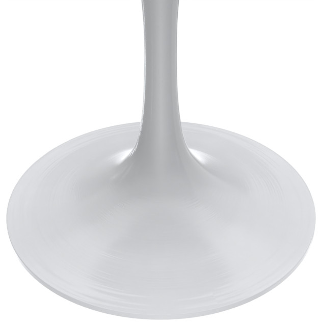 27 Round Dining Table, White Base with Sintered Stone White Top ...