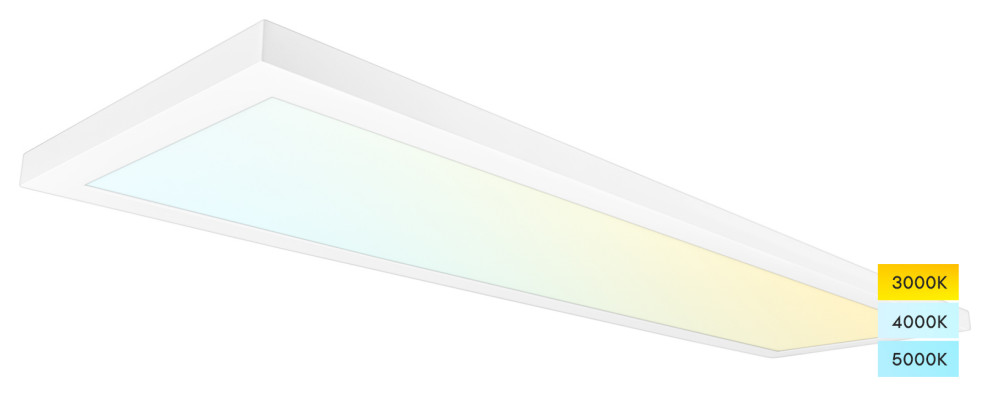 Luxrite 1x4 FT Surface Mount LED Flat Panel 3 Color Selectable - Modern ...