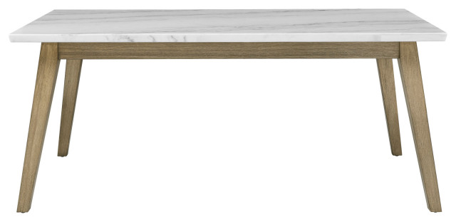 Vida White Marble Top Dining Table - Transitional - Dining Tables - by ...