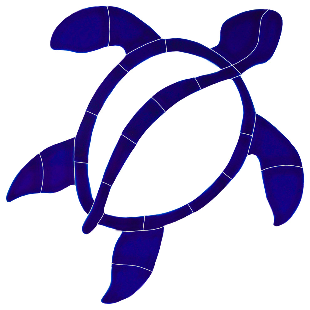 Islander Turtle Ceramic Swimming Pool Mosaic - Beach Style - Accent ...