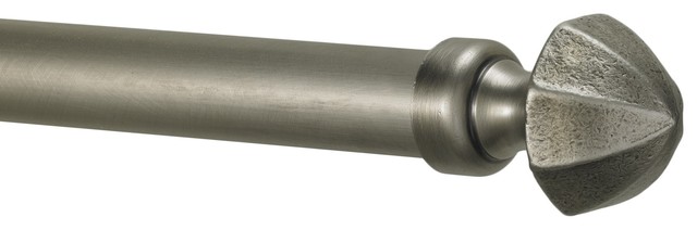 Trinity Genuine Wrought Iron Drapery Rod, Pewter, 48 - Traditional ...