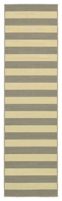 Riviera 4768H Grey/Ivory 1'9" x 3'9" Rug, Runner 2'3" x 7'6 ...