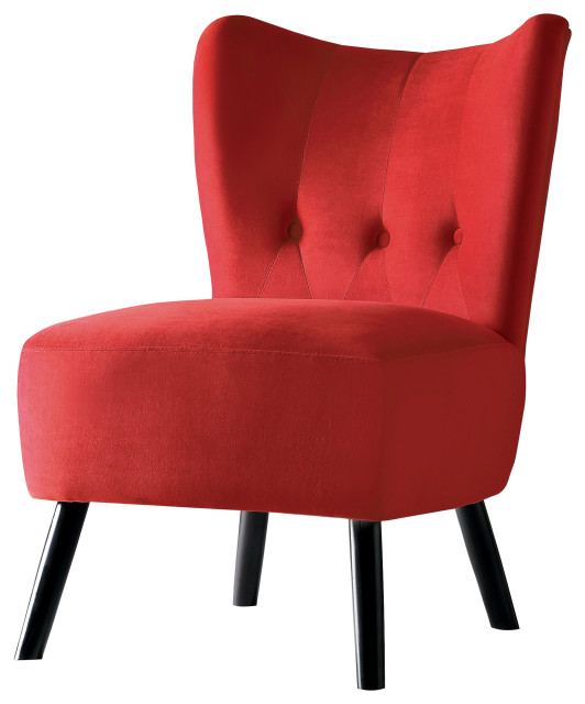 Benzara BM219779 Upholstered Armless Accent Chair with Flared Back ...