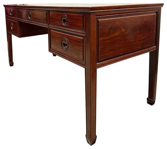 Consigned Mid 20th Century Vintage Chinese Carved Rosewood Writing Desk ...
