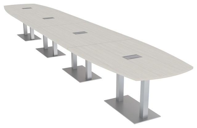 20 Person Modular Arc Boat Powered Conference Table Metal Bases 20 Ft ...