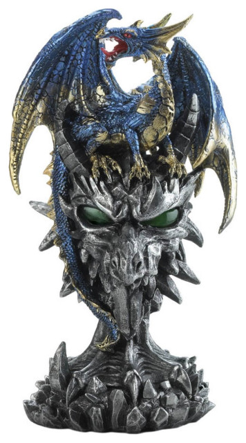 Blue Dragon Warrior Statue - Contemporary - Decorative Objects And ...