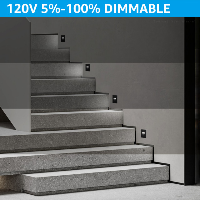 24 Pack 3CCT 120V LED Step Lights, 5%-100% Dimmable Stair Lights Indoor ...