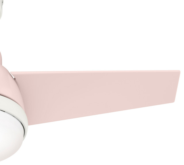Hunter 36" Valda Ceiling Fan, Blush Pink With LED Light and Handheld ...