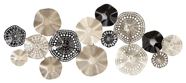 Contemporary Silver Metal Wall Decor 23489, 59" x 3" x 25 ...