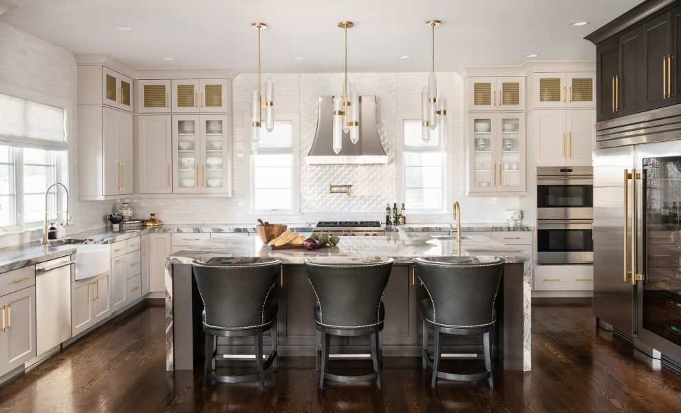 Paramount Quartzite Kitchen Range and Island with Mitered Waterfall ...