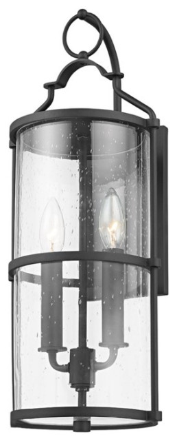 Troy Burbank 2LT Medium Outdoor Wall Sconce B1312-TBK, Texture Black ...