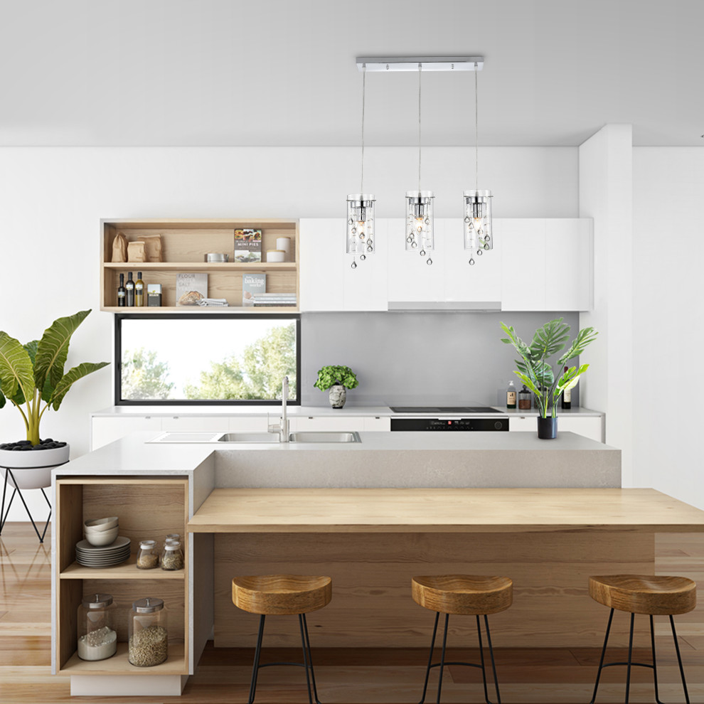 Magnolia 3-Light Kitchen Island Pendant - Contemporary - Kitchen Island ...