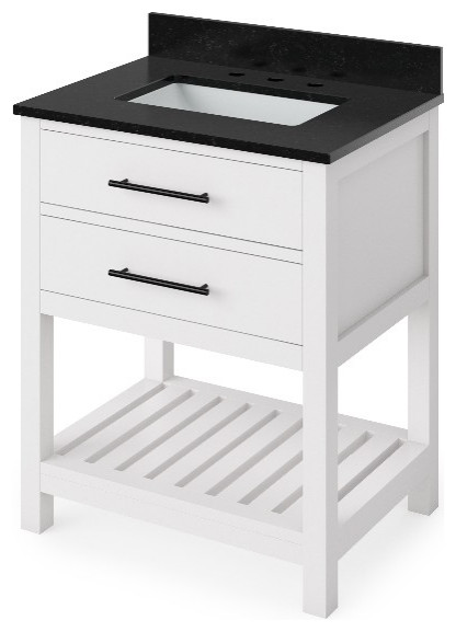 Wavecrest Modern White 30" Single Bowl Vanity - Transitional - Bathroom ...