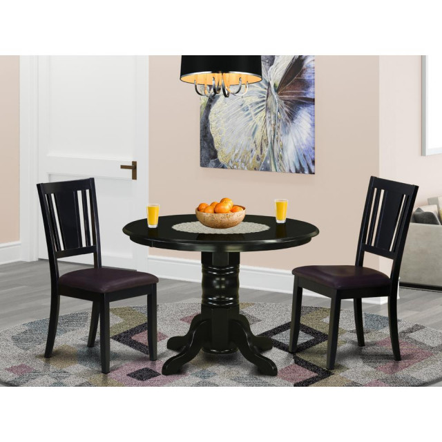 3-Piece Dinette Set, Dining Table and 2 Kitchen Chairs With Cushion ...