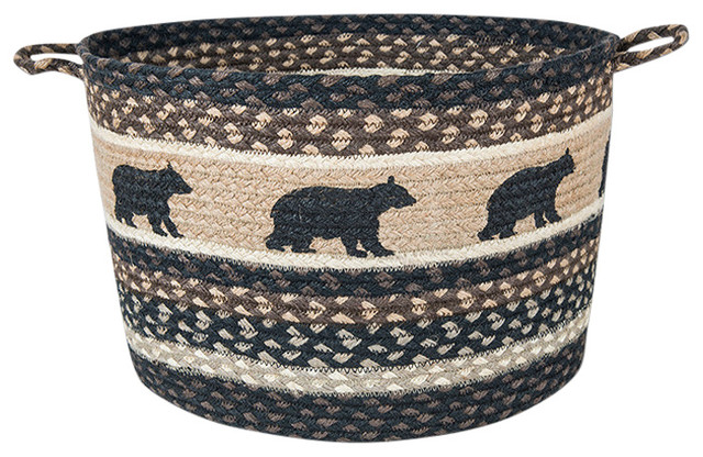 Earth Rugs UBP-313 Black Bear Printed Utility Basket 13 Inch X 9 Inch ...