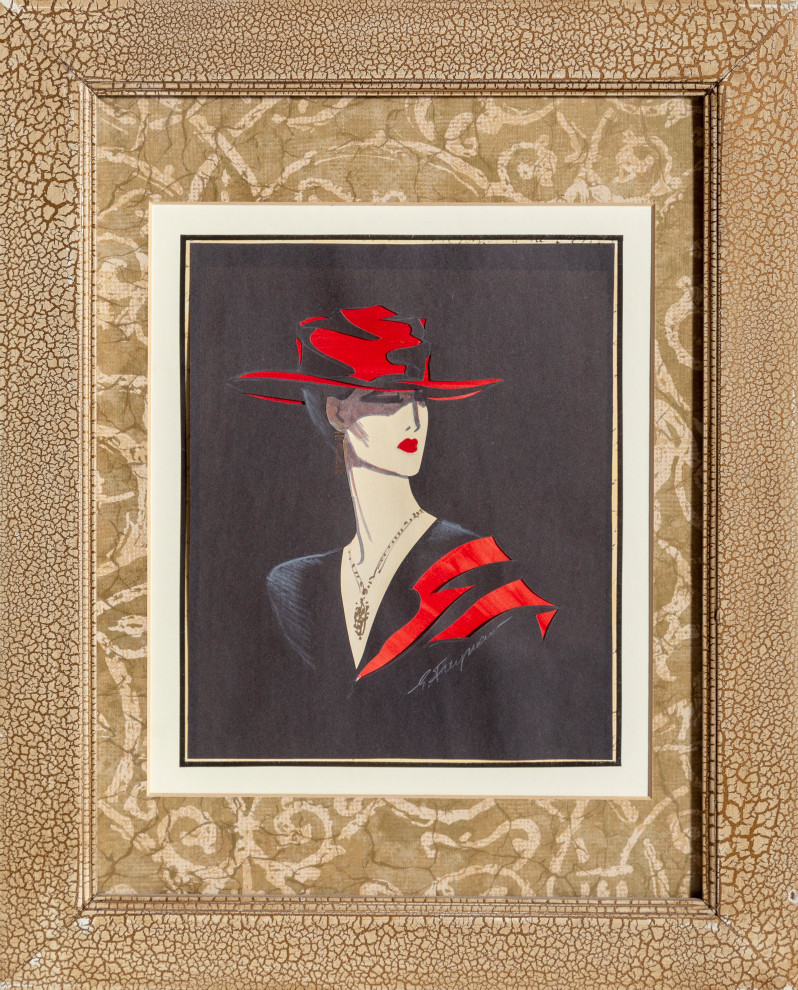 Woman, Red Hat, Erik Freyman, 29.5x29.5 - Contemporary - Fine Art Prints - by RoGallery | Houzz