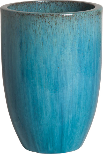 Tall Planter Blue 18X26"H - Contemporary - Outdoor Pots And Planters ...