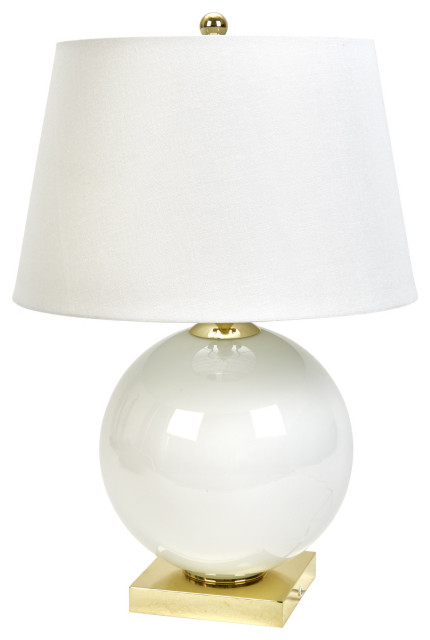 Glass 27" Round Table Lamp, White - Contemporary - Table Lamps - by GwG ...