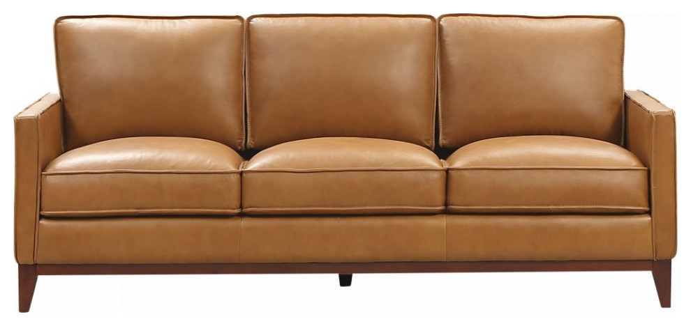 Aniello, Modern Brown Italian Leather Split Sofa - Contemporary - Sofas ...