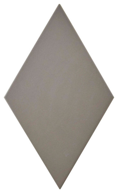 Rhombus Porcelain Floor and Wall Tile, Smooth Dark Grey, Sample ...