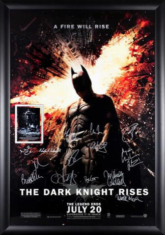 Batman: The Dark Knight Rises Signed Movie Poster, Custom Frame ...