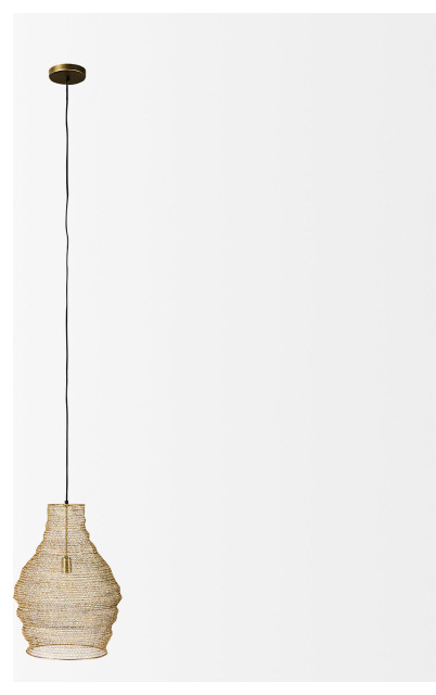 Halycon Gold Mesh & Iron Pendant Light - Contemporary - Pendant ...