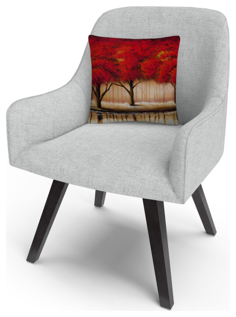 Rio 'Parade of Red Trees II' Decorative Throw Pillow - Rustic ...