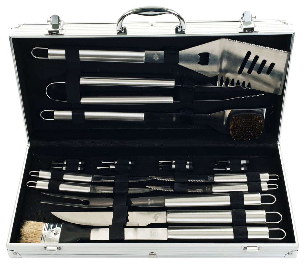 19 Piece Heavy Duty BBQ Set with Case by Chef Buddy - Traditional ...
