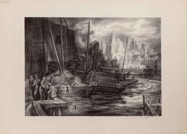 City Wharves, Charles Locke, 15.5x21 - Contemporary - Prints And ...