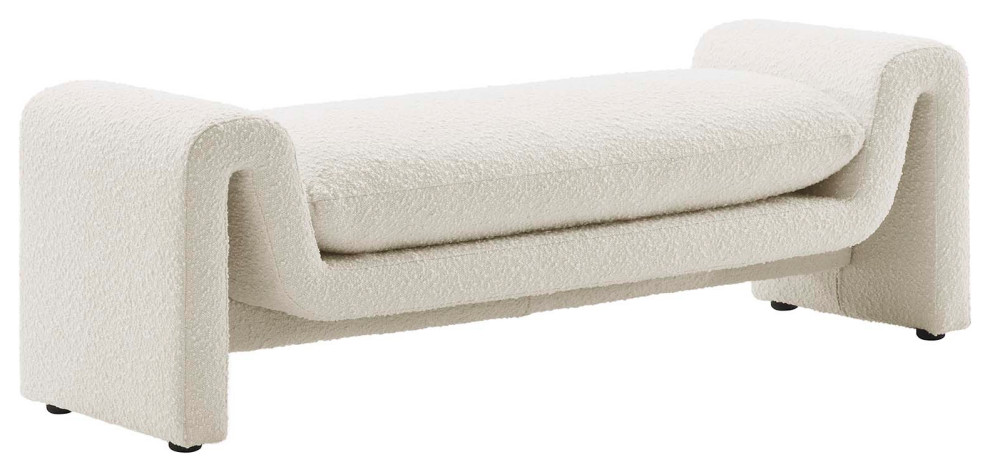 MODWAY Waverly Boucle Fabric Bench - Transitional - Upholstered Benches ...