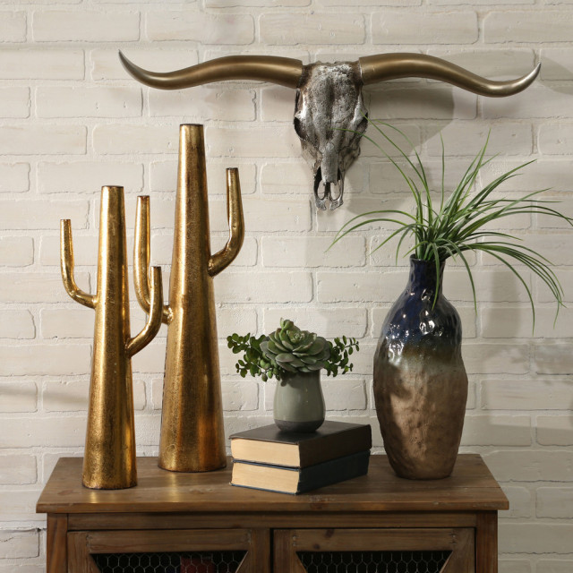 Sagebrook Home Metal Saguaro Cactus Sculpture, Gold, 23.5 ...