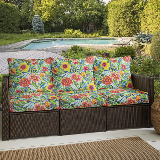Outdoor Sofa Cushion, Seat & Back Cushions With Floral Pattern ...