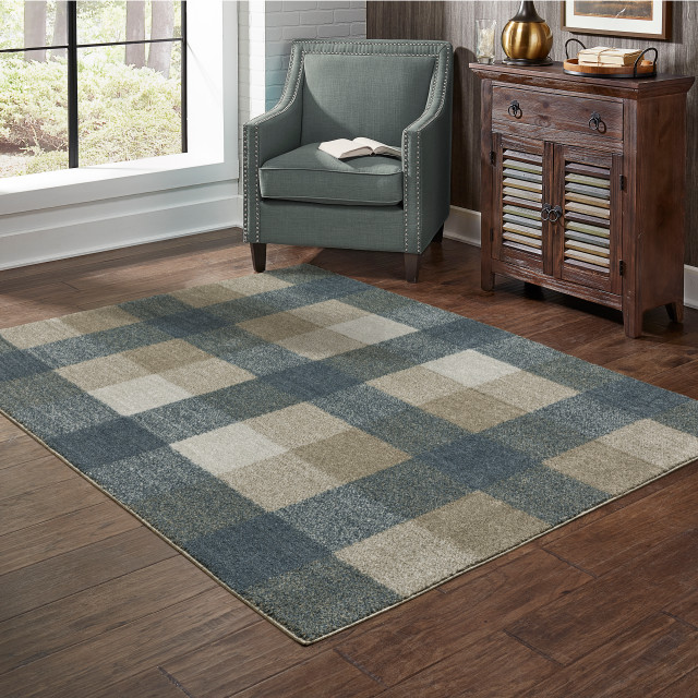 Oriental Weavers ALTON 5093X Teal/ Grey Farmhouse Egypt Area Rug, 3'3 ...