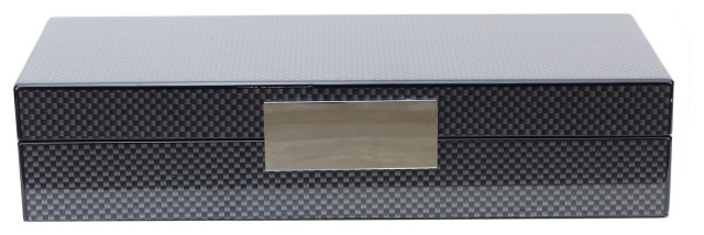 Addison Ross Lacquered Box, Carbon Fibre Lacquer and Silver ...