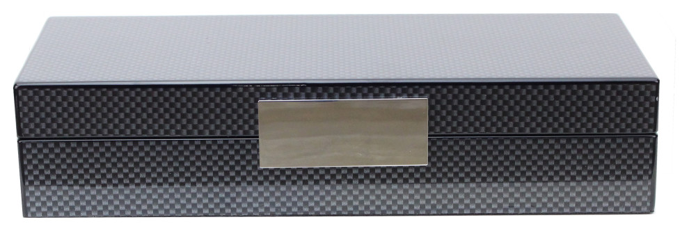 Addison Ross Lacquered Box, Carbon Fibre Lacquer and Silver ...