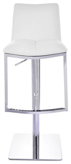 Isidora Hydraulic Barstool, White Polyurethane - Contemporary - Bar ...