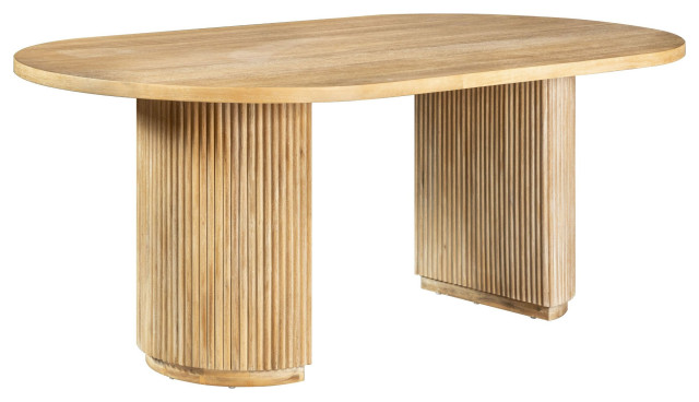 Modrest Jacobson Modern Natural Acacia Oval Dining Table - Transitional ...