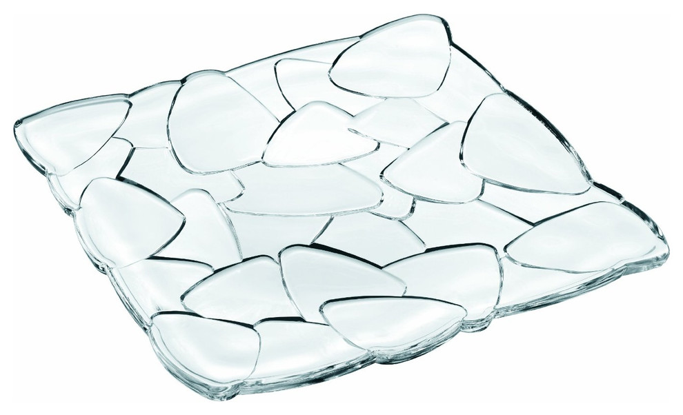 Nachtmann Petals Square Crystal Plate, 11 Inch - Contemporary - Dinner ...