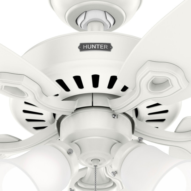 Hunter 52" Builder Fresh White Ceiling Fan, LED Light Kit and Pull ...