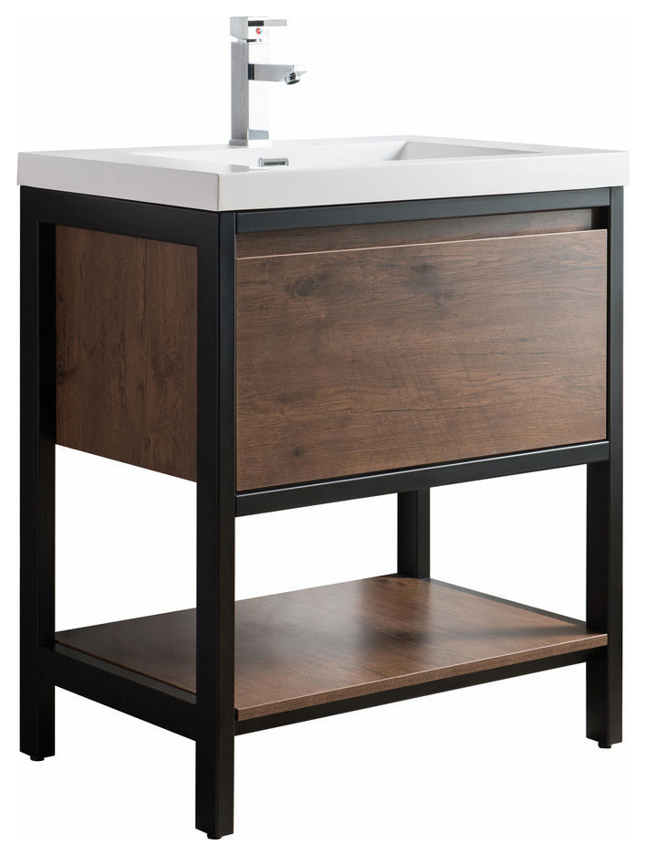 Laker 30 Free Standing Black Frame Vanity - Contemporary - Bathroom ...
