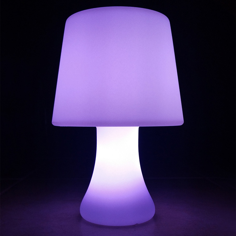 Modern Home Portable Cordless LED Glowing Table Lamp w/Infrared Remote ...