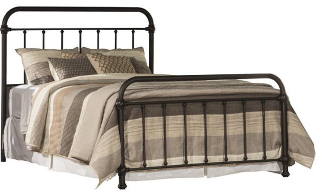 Bowery Hill Farmhouse Full Metal Spindle Panel Bed in Dark Bronze ...